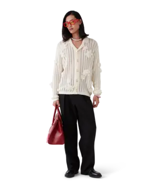 Casablanca Flower Lace Knit Shirt
