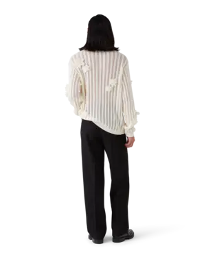 Casablanca Flower Lace Knit Shirt