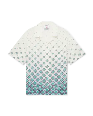 Casablanca Gradient Monogram Short Sleeve Linen Shirt - Multicolor