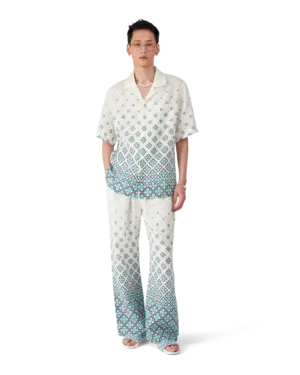 Casablanca Gradient Monogram Short Sleeve Linen Shirt - Multicolor