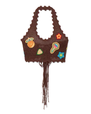 Casablanca Motif Crochet Crop Top - Multicolor