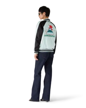 Casablanca Embroidered Satin Bomber Jacket