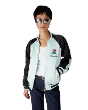 Casablanca Embroidered Satin Bomber Jacket