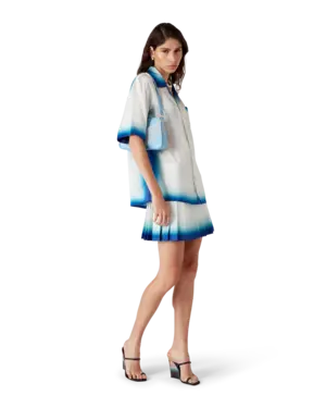 Casablanca Casa Way Skate Pleated Silk Skirt