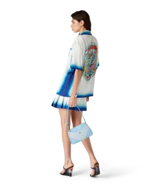 Casablanca Casa Way Skate Pleated Silk Skirt