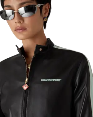 Casablanca Leather Racer Jacket - Multicolor