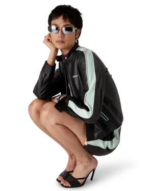 Casablanca Leather Racer Jacket - Multicolor