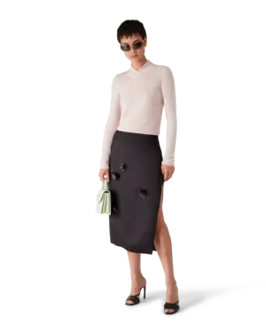 Casablanca Duchesse Satin Midi Skirt - Multicolor