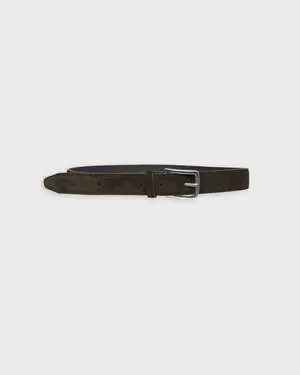 WAKAKUU Suede Belt With Tone Buckle - Silver