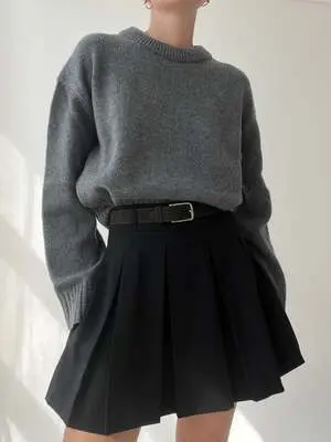 WAKAKUU Suede Belt With Tone Buckle - Silver