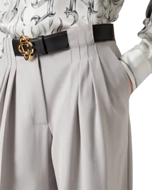 Casablanca Wool Triple Pleat Tailored Trousers