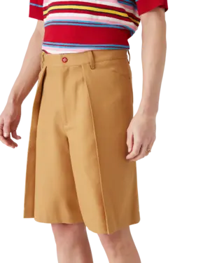 Casablanca Wool Pleated Relaxed Shorts - Multicolor