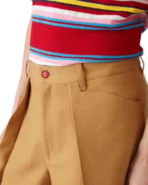 Casablanca Wool Pleated Relaxed Shorts - Multicolor