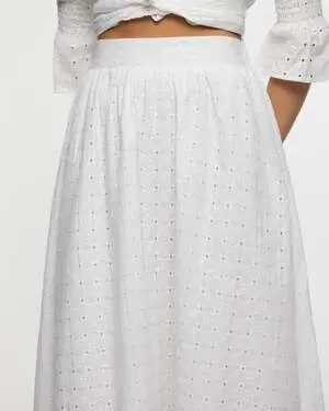 MandiBreeze Midi Skirt With Embroidery
