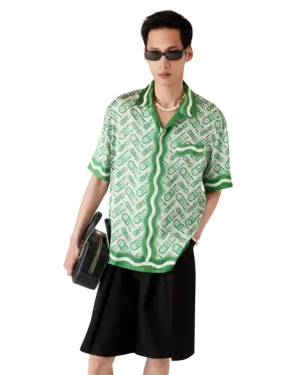 Casablanca Ping Pong Short Sleeve Silk Shirt - Multicolor