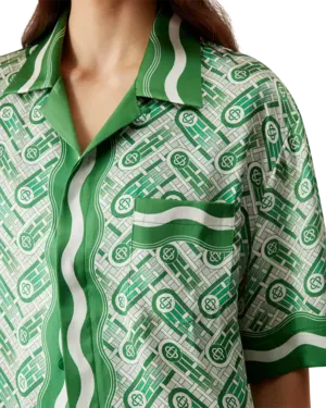 Casablanca Ping Pong Short Sleeve Silk Shirt - Multicolor