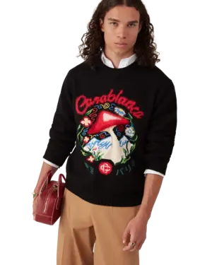 Casablanca Cotton Embroidered Mushroom Jumper - Multicolor