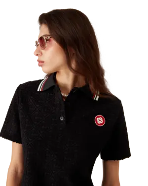 Casablanca Monogram Jacquard Towelling Polo Shirt - Multicolor