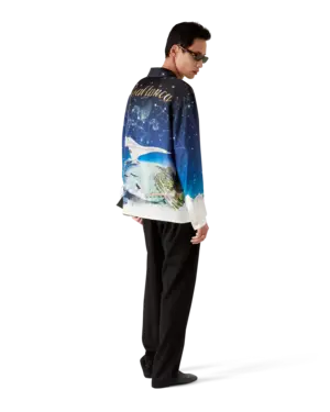 Casablanca Vol De Nuit Long Sleeve Silk Shirt