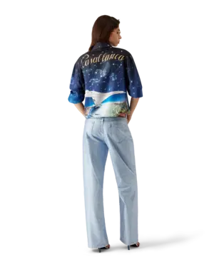Casablanca Vol De Nuit Long Sleeve Silk Shirt