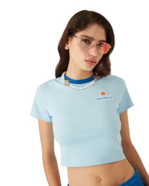 Casablanca Montagne Cropped Short Sleeve T-shirt