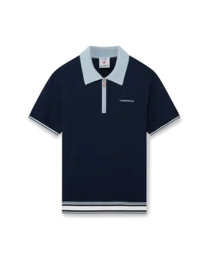Casablanca Merino Knit Tennis Polo Shirt - Multicolor