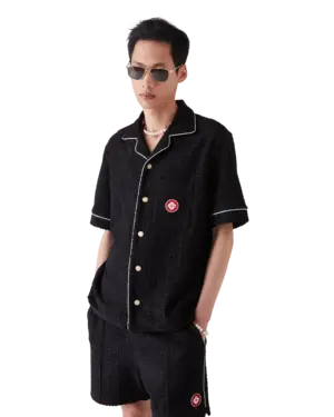 Casablanca Monogram Jacquard Short Sleeve Towelling Shirt - Multicolor