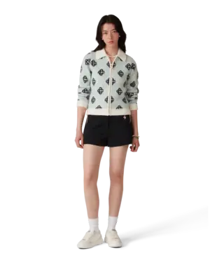 Casablanca Mohair Monogram Zip Jumper - Multicolor