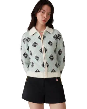 Casablanca Mohair Monogram Zip Jumper - Multicolor