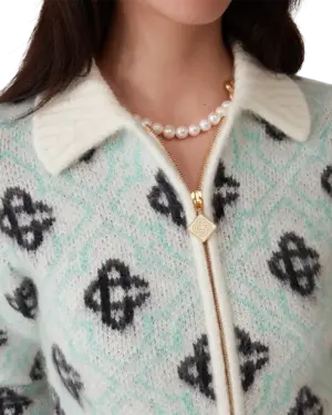 Casablanca Mohair Monogram Zip Jumper - Multicolor