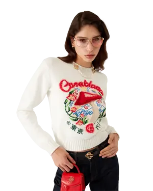 Casablanca Cotton Embroidered Mushroom Jumper - Multicolor