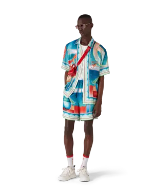 Casablanca Galaxy Court Short Sleeve Silk Shirt
