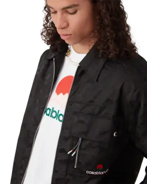 Casablanca Nylon Mountain Camo Zip Shirt
