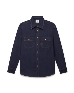 Casablanca Denim Long Sleeve Shirt With Logo Embroidery - Multicolor