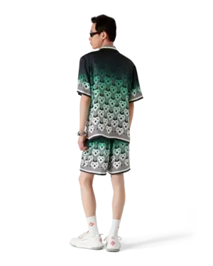 Casablanca Gradient Monogram Short Sleeve Silk Shirt