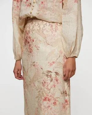 Zimmermann Illuminate Pencil Midi Skirt
