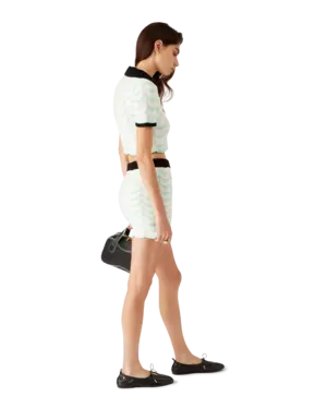 Casablanca Cotton Wave Crochet Mini Skirt
