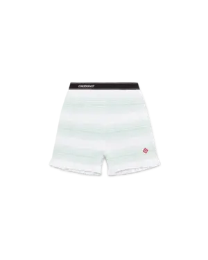 Casablanca Striped Shirred Cotton Shorts - Multicolor