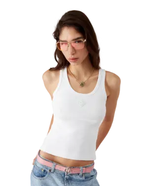 Casablanca Ribbed Jersey Tank Top