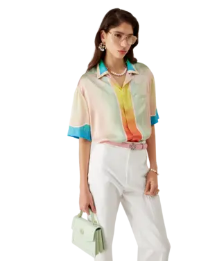 Casablanca Lucid Dreams Short Sleeve Silk Shirt - Multicolor