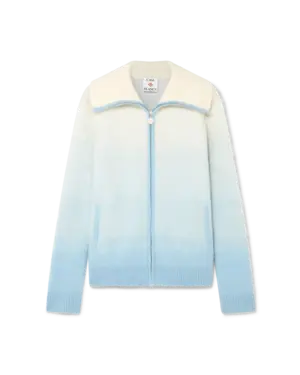 Casablanca Fluffy Gradient Mohair Zip Jacket - Blue