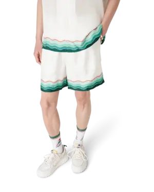 Casablanca Montagne Ondulee Silk Shorts - Multicolor