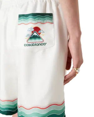 Casablanca Montagne Ondulee Silk Shorts - Multicolor