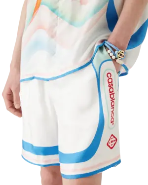 Casablanca Fuji Dream Silk Shorts - Multicolor