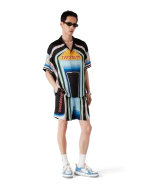Casablanca Graphic Mountain Silk Shorts - Multicolor