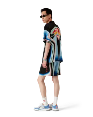 Casablanca Graphic Mountain Silk Shorts - Multicolor