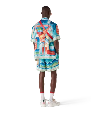 Casablanca Galaxy Court Silk Shorts - Multicolor