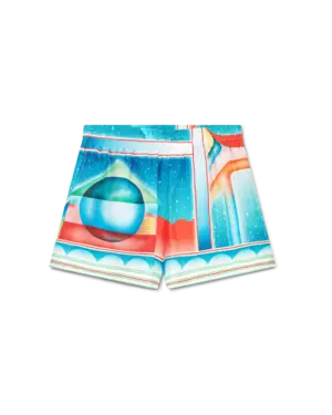 Casablanca Galaxy Court Silk Shorts - Multicolor
