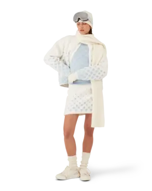 Casablanca Embroidered Gradient Monogram Cropped Fleece Jacket - Multicolor