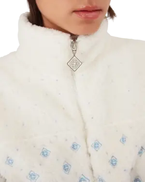 Casablanca Embroidered Gradient Monogram Cropped Fleece Jacket - Multicolor